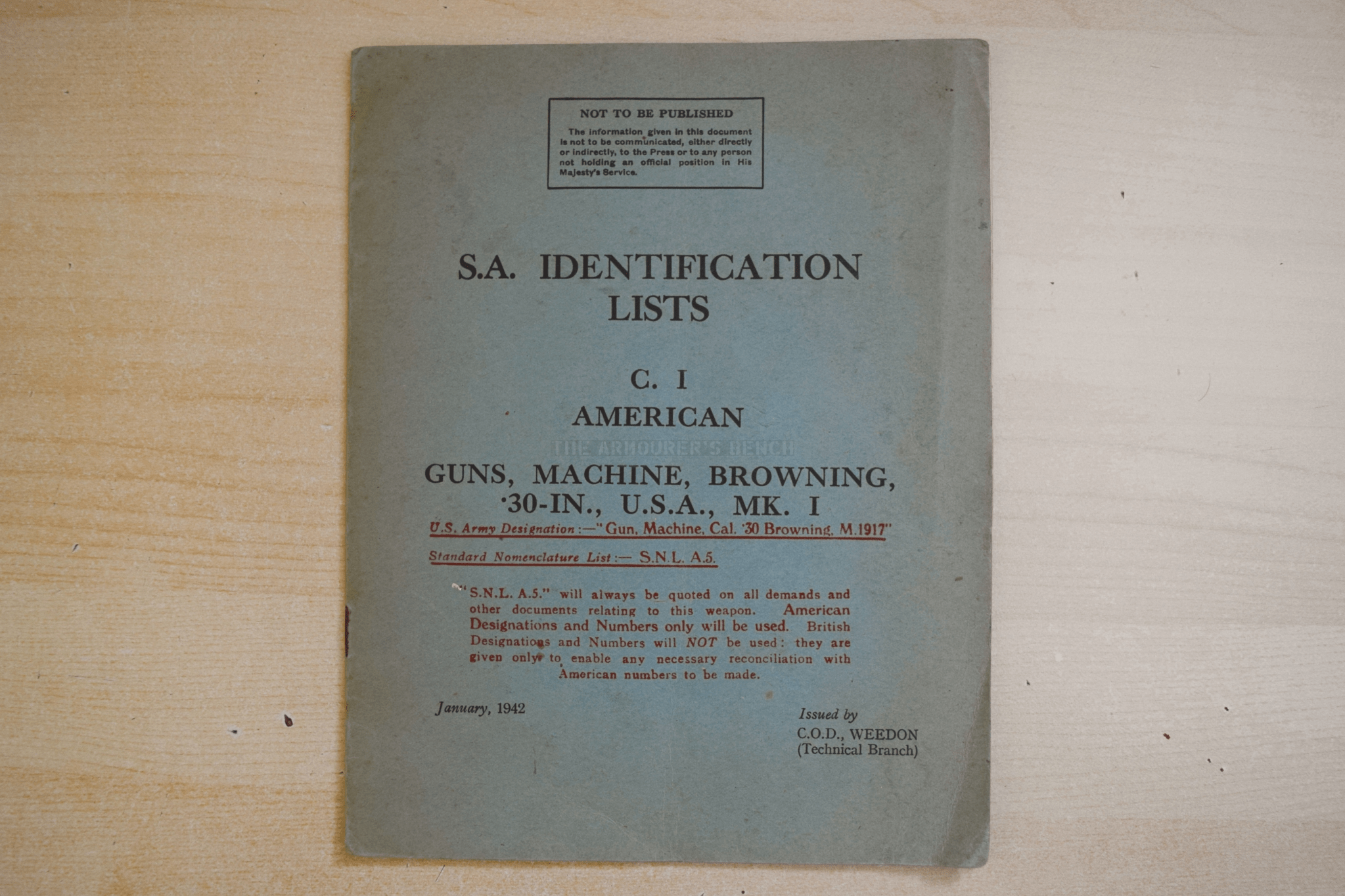 British Home Guard Browning M1917 Booklet – The Armourers Bench