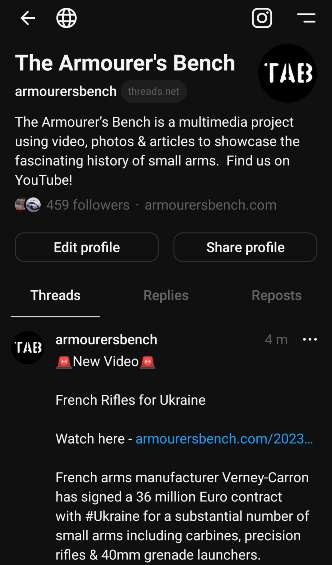 Armourer’s Bench On Social Media – The Armourers Bench